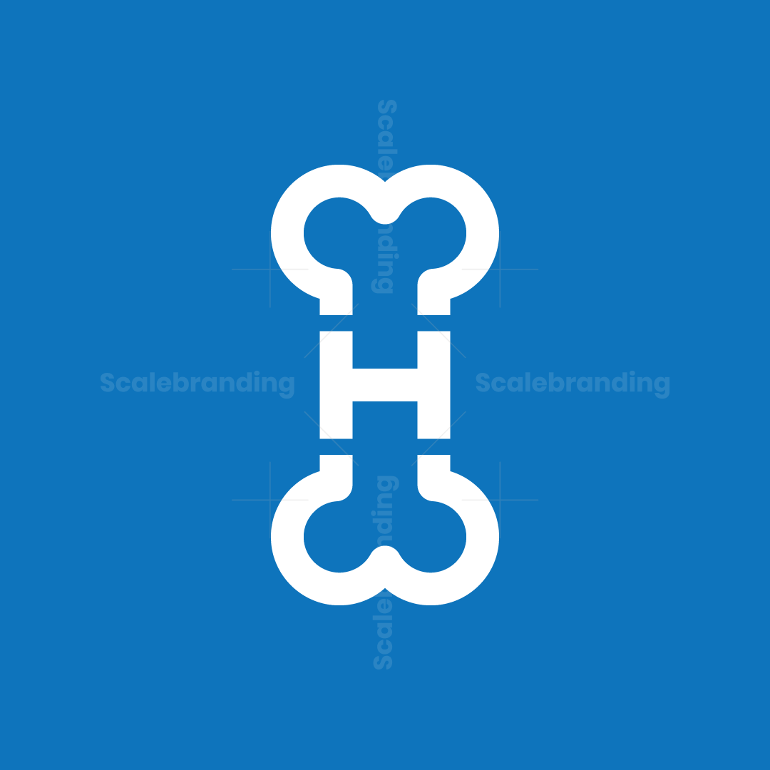 Letter H Bone Simple Logo | Scalebranding
