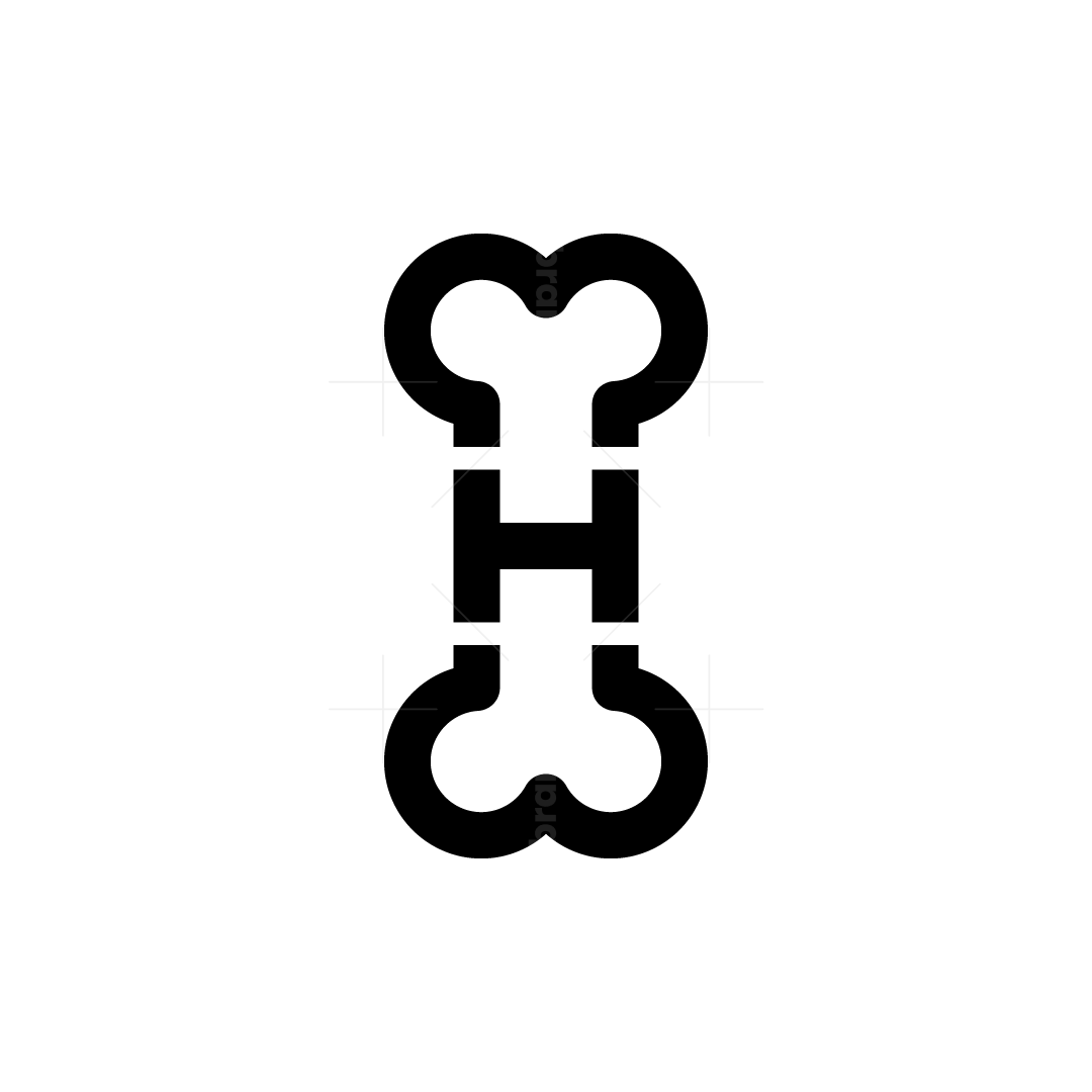Letter H Bone Simple Logo | Scalebranding