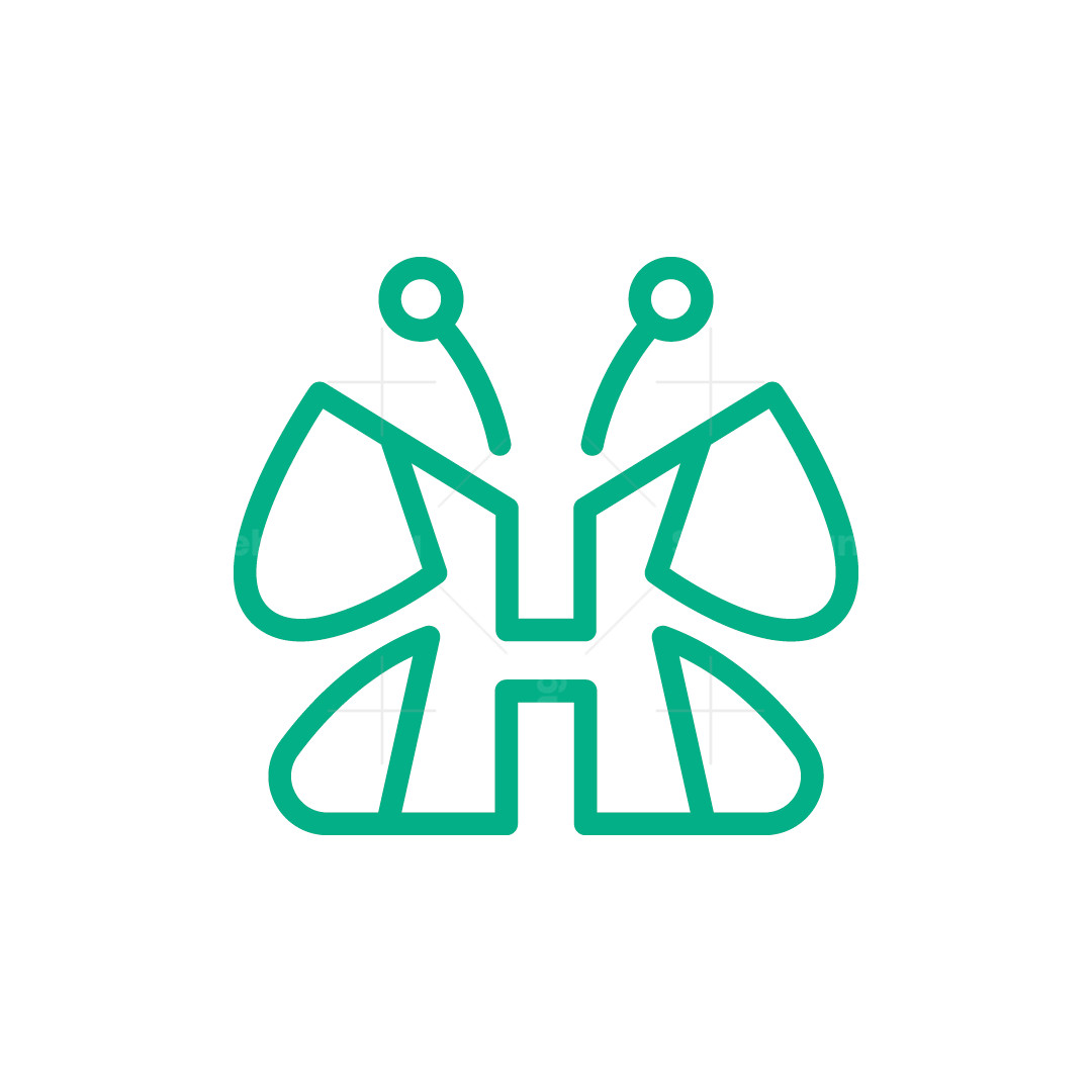 Letter H Butterfly Line Logo | Scalebranding
