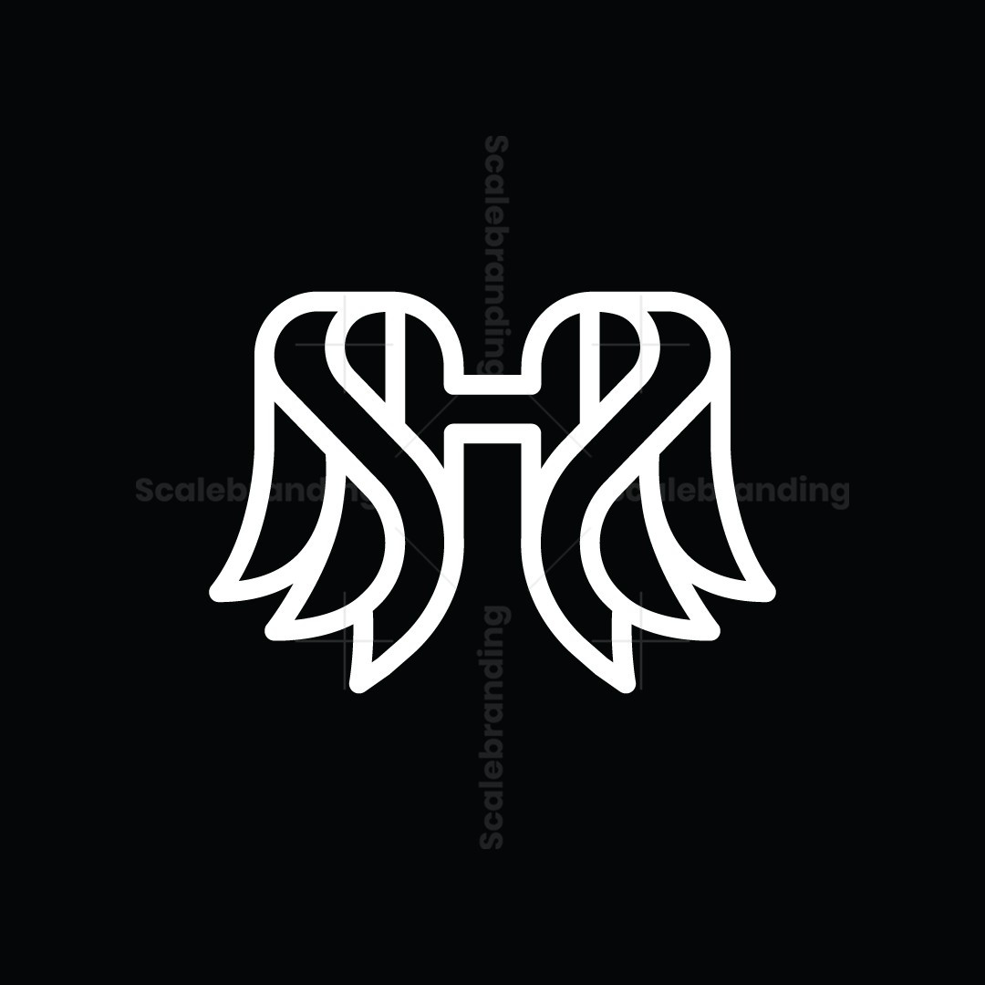 Letter H Wings Logo | Scalebranding