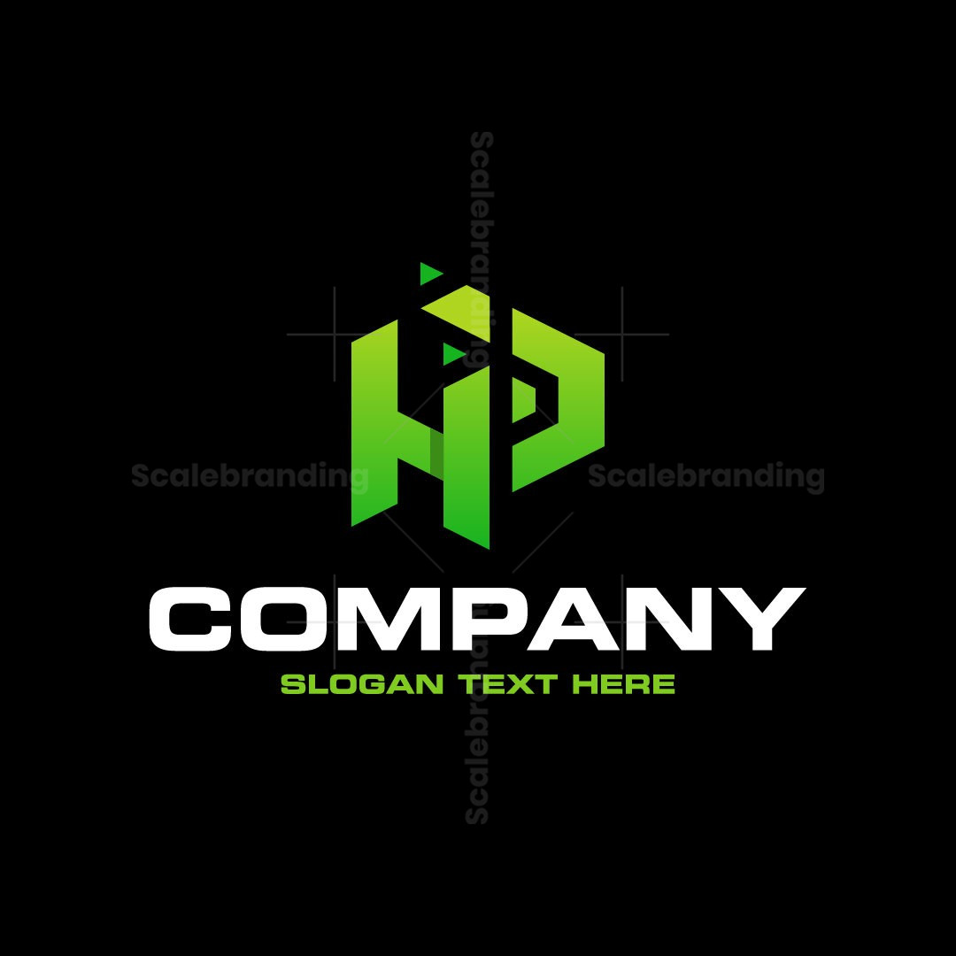 Letter HP Digital Pixel Tech Logo | Scalebranding