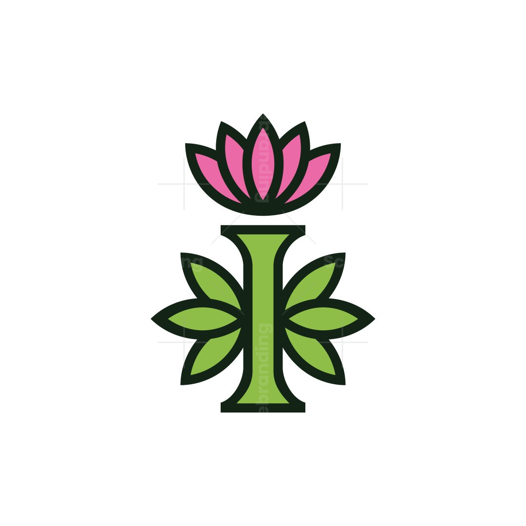 Letter I Lotus Flower Logo | Scalebranding