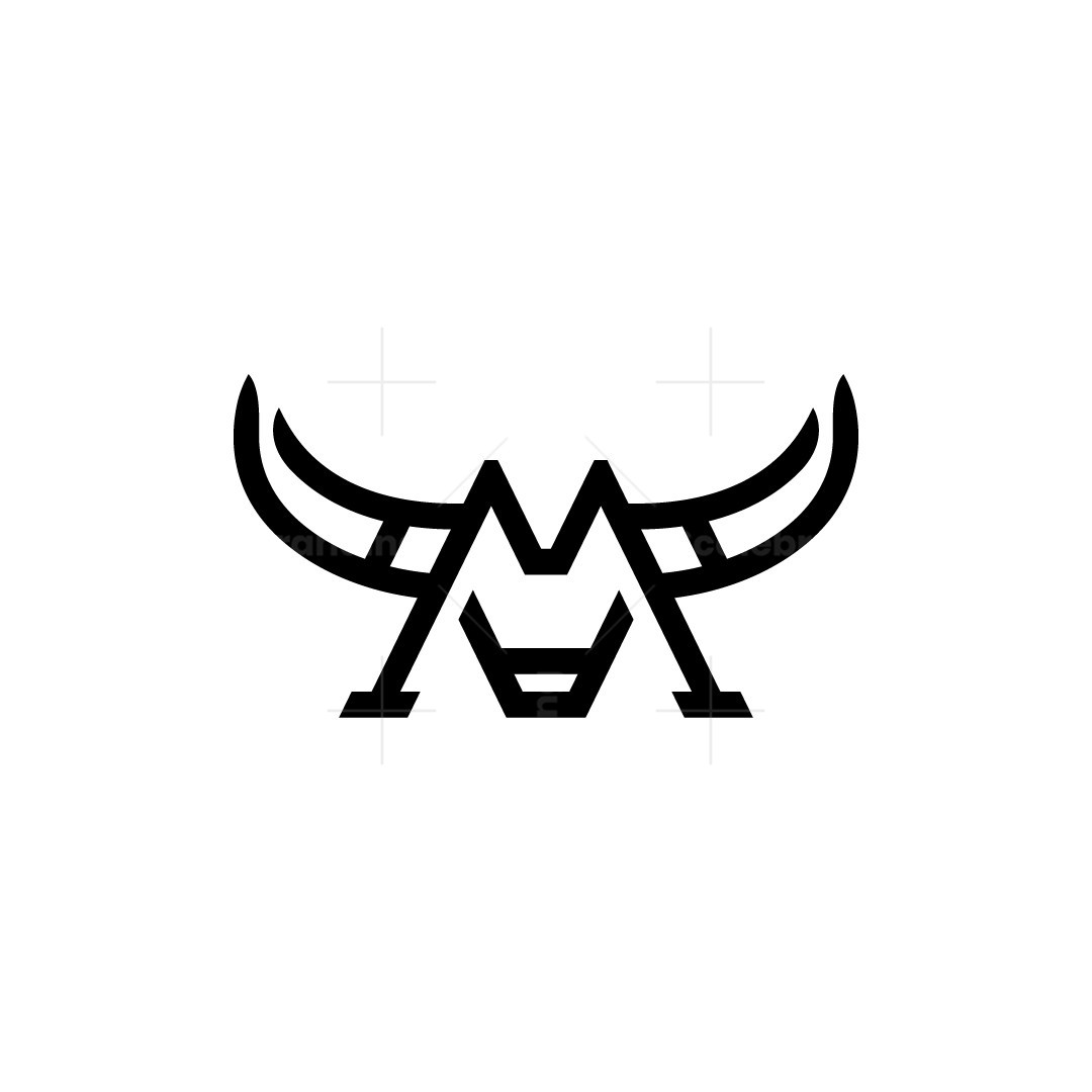 Letter M Bull Logo Black Bull Head Logo | Scalebranding