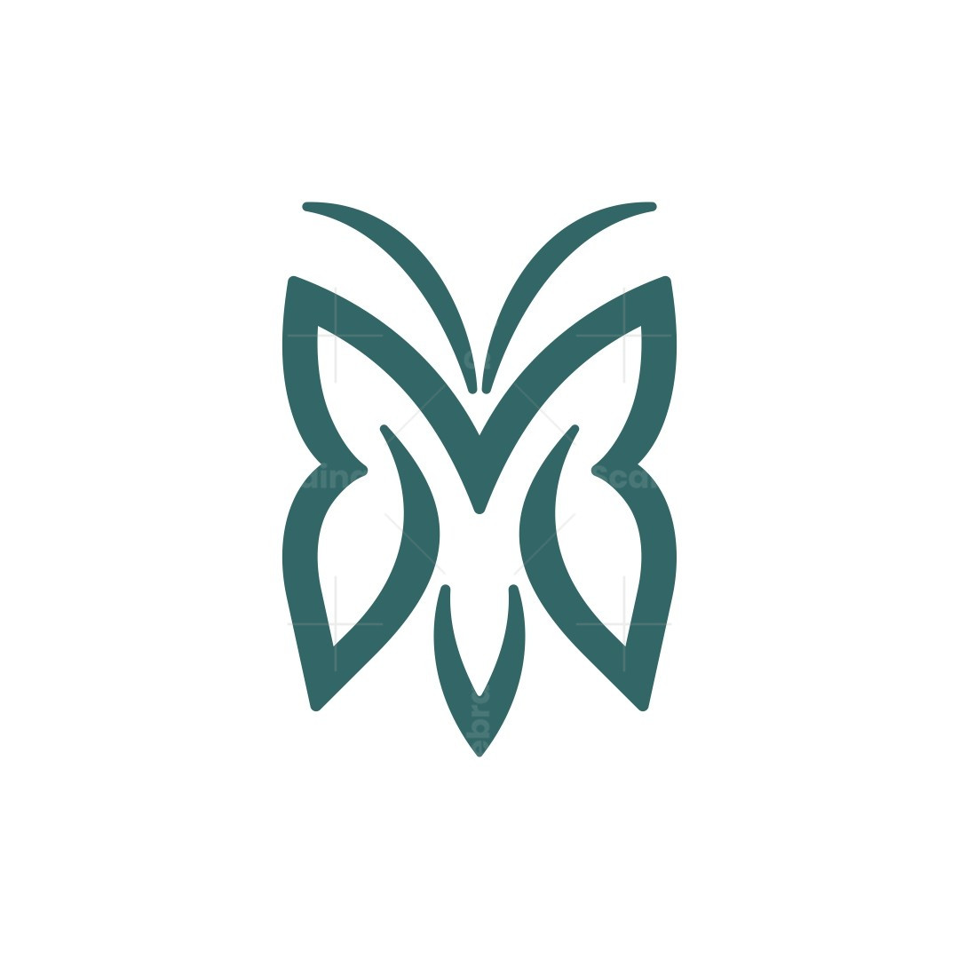 Letter M Alphabet With Butterfly Abc Concept Type As Logo Isolated On