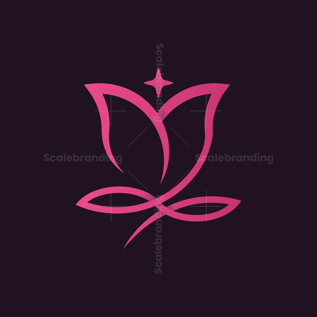 Letter M Flower Monoline Logo | Scalebranding