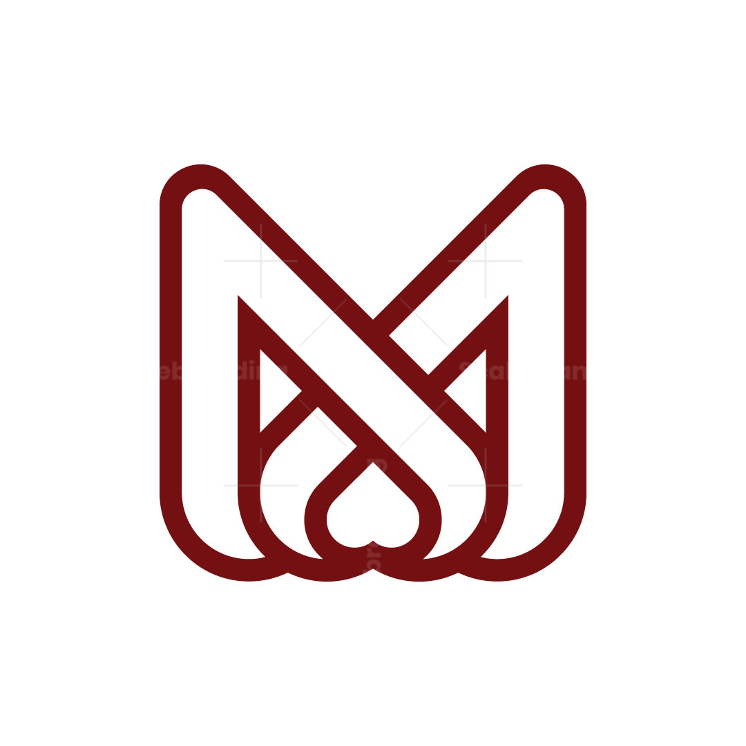 Letter M Heart Logo | Scalebranding