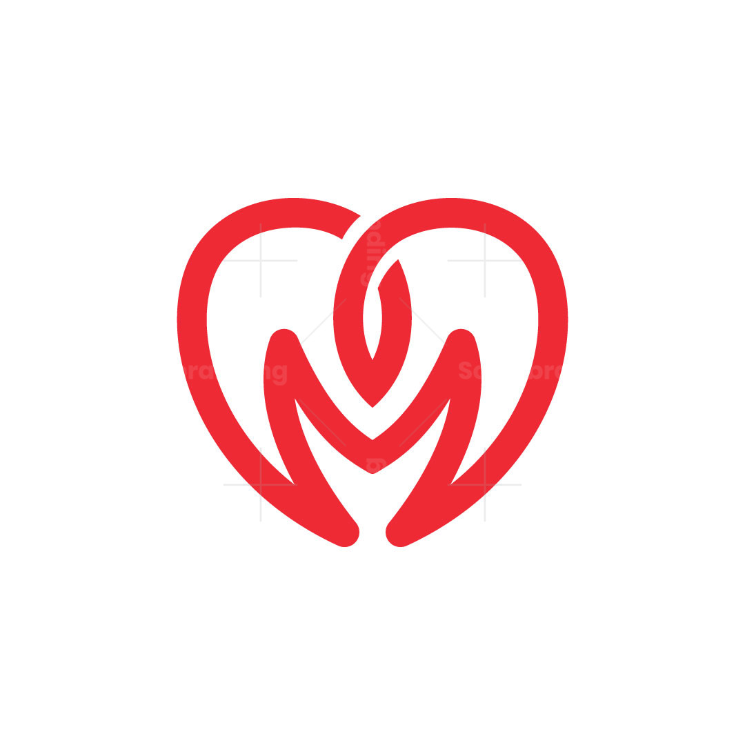 Letter M Love Logo | Scalebranding
