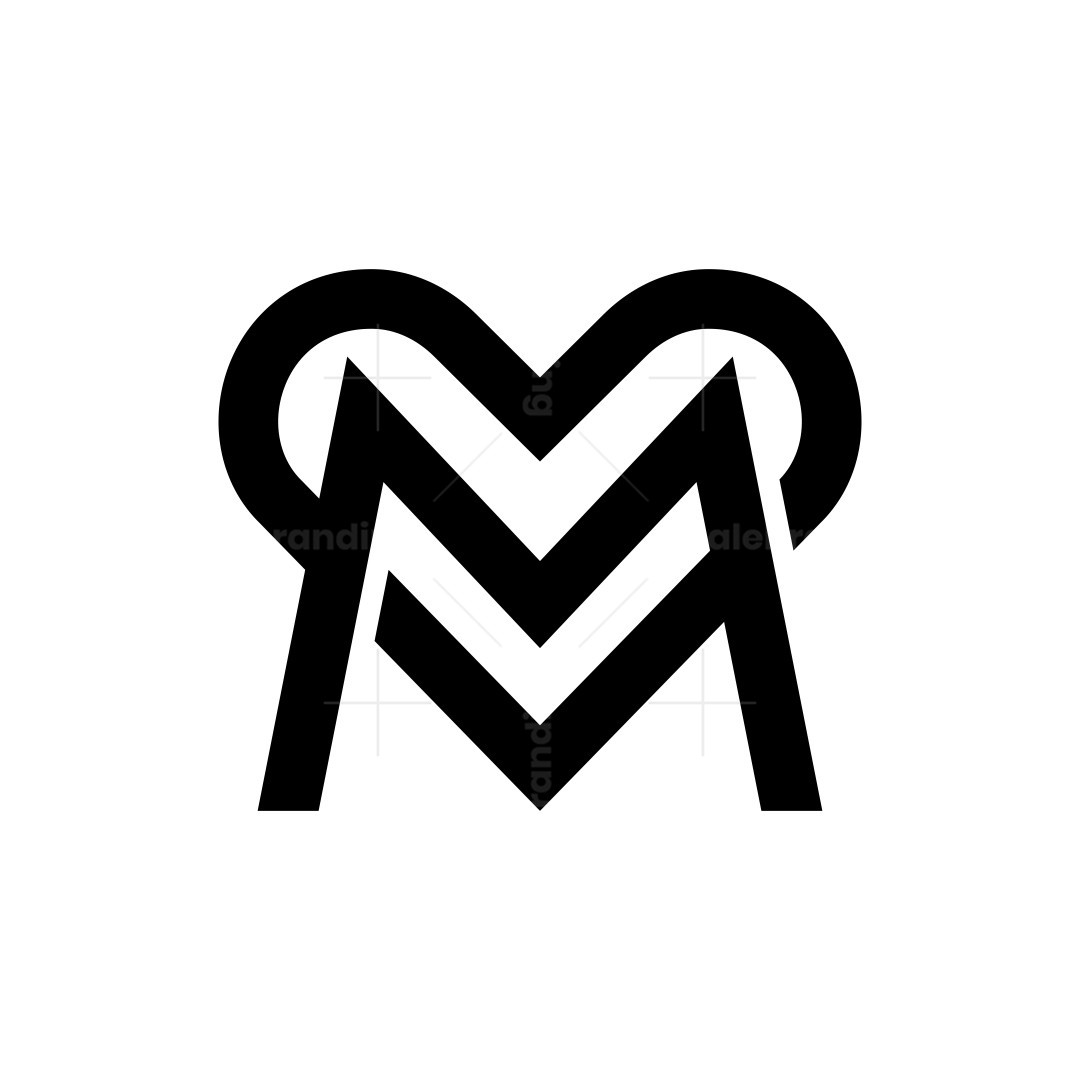 Letter M Love Love Icon With M Letter Cut Out Stock Images & Pictures