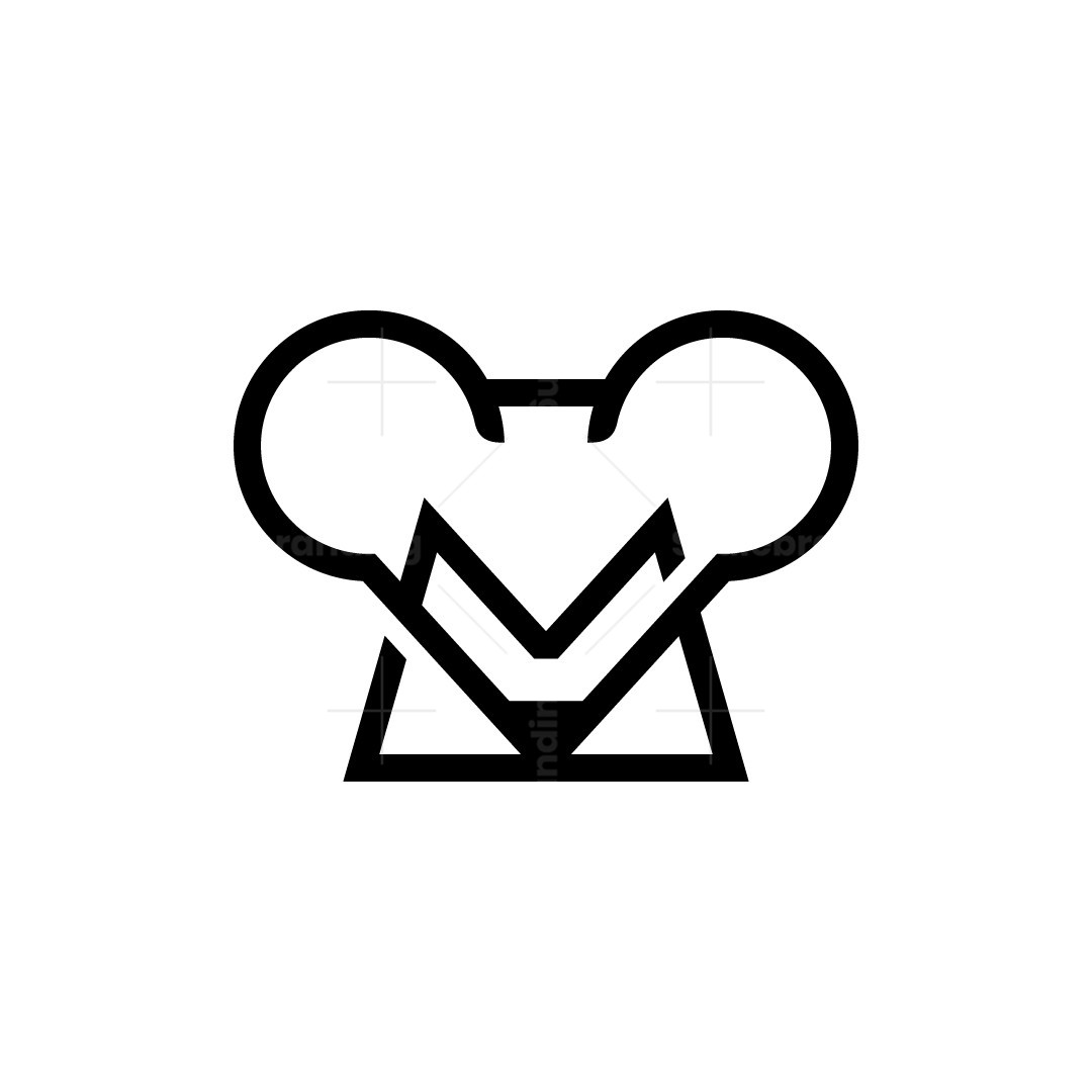 Black Mouse Head Logo Letter M Mouse Logo | Scalebranding