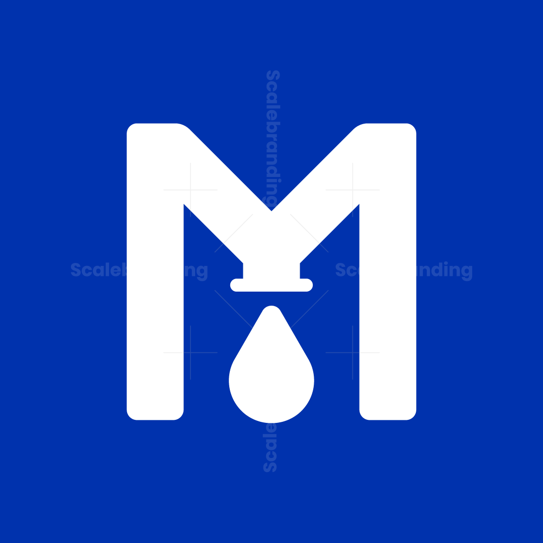 Letter M Plumbing Drop Logo | Scalebranding