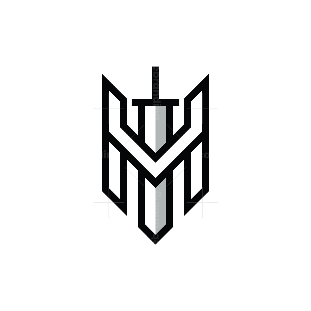 Letter M Sword Logo | Scalebranding