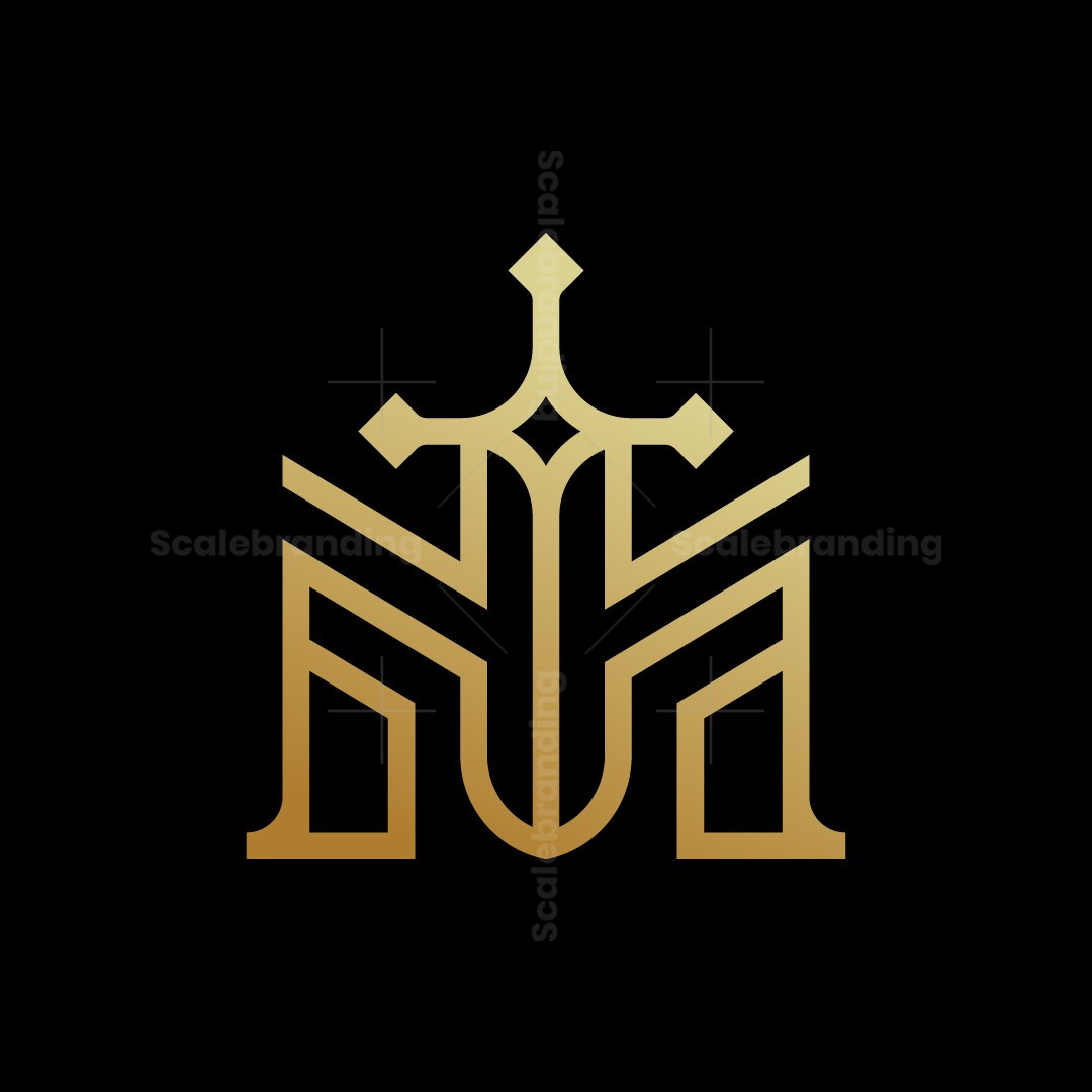 Letter M Sword Logo | Scalebranding