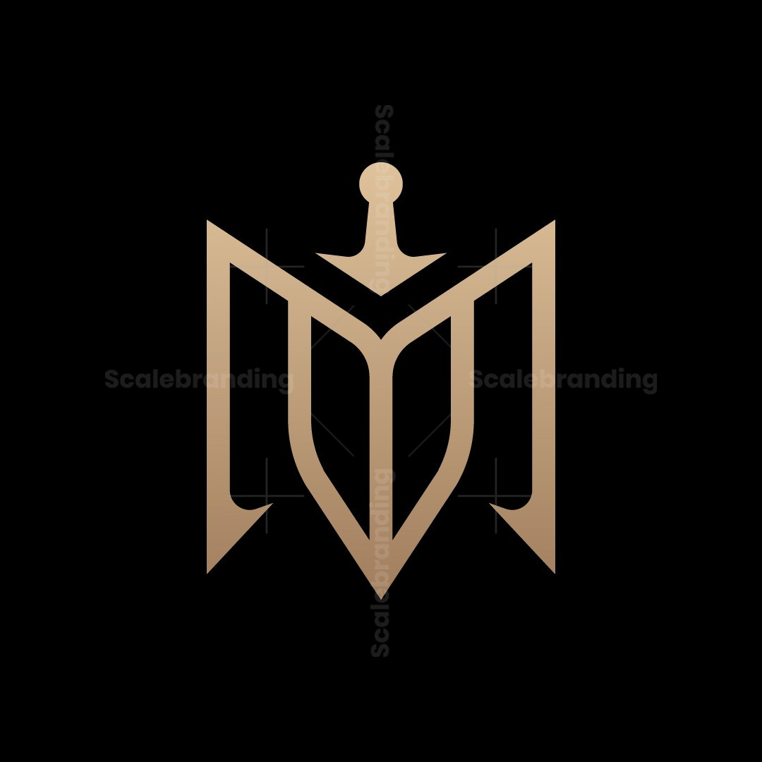 Letter M Sword Logo | Scalebranding
