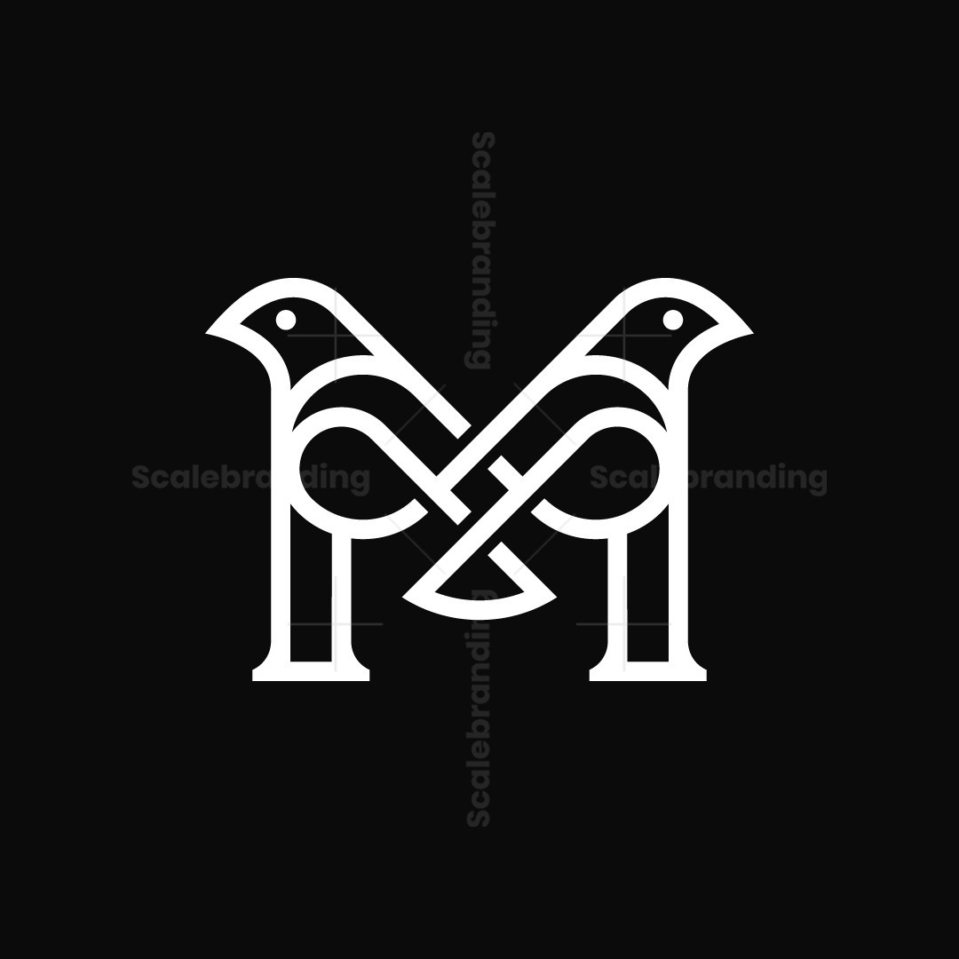 Letter M Twin Bird Logo | Scalebranding