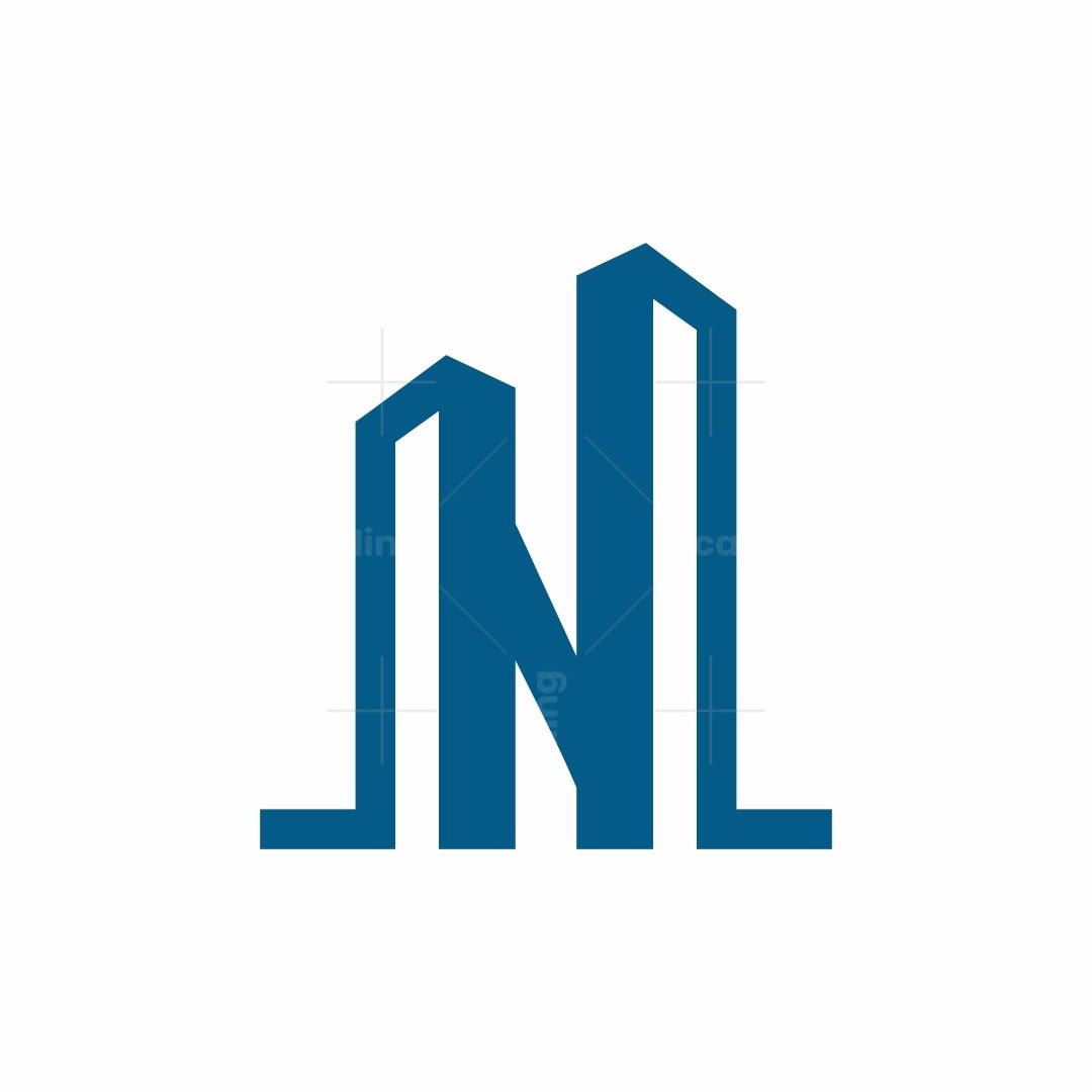 Letter N In Architecture Monogram Letter N Geometric Square