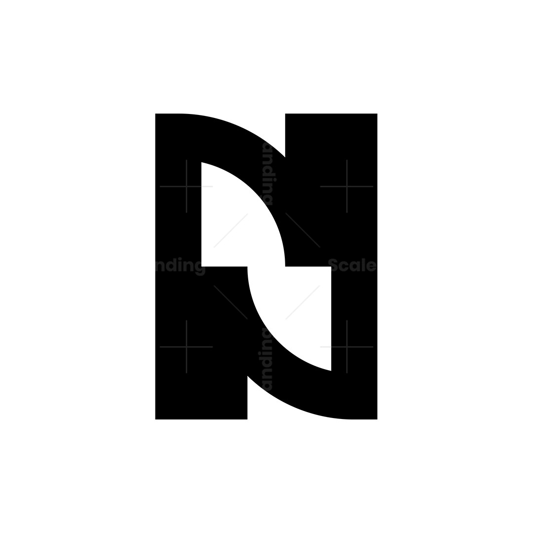 Letter N In Architecture Monogram Letter N Geometric Square
