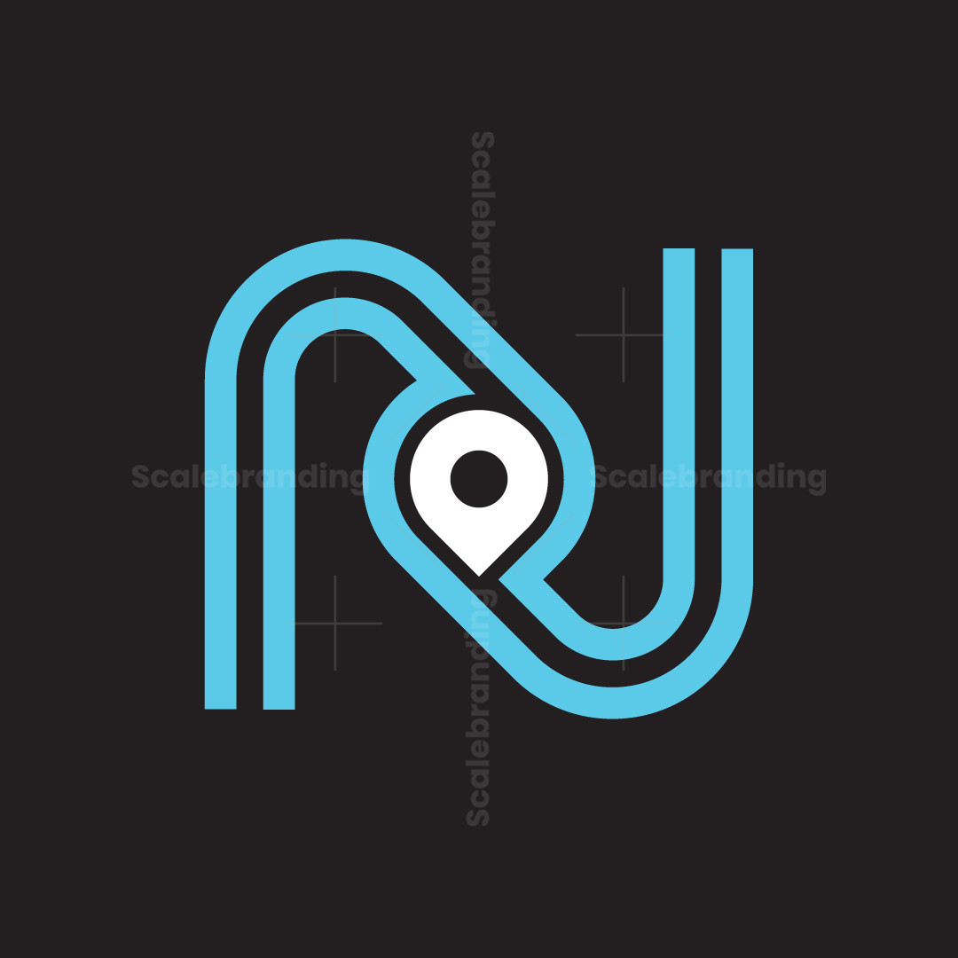 Letter N With Map Location Pin Shape Logo | Scalebranding