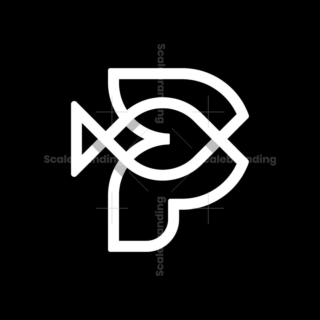 Letter P Fish Logo | Scalebranding