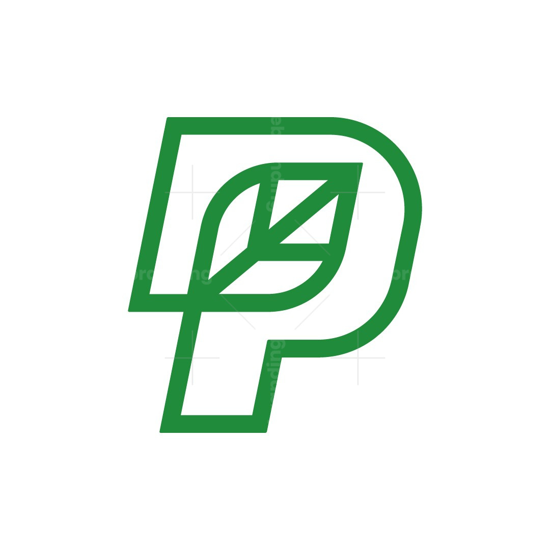 Letter P Green Leaf Logo | Scalebranding
