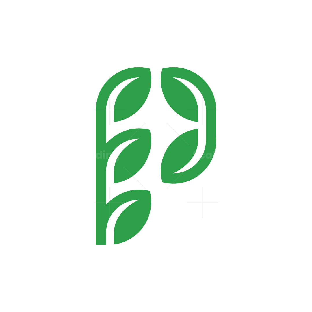 Letter P Nature Leaves Logo | Scalebranding