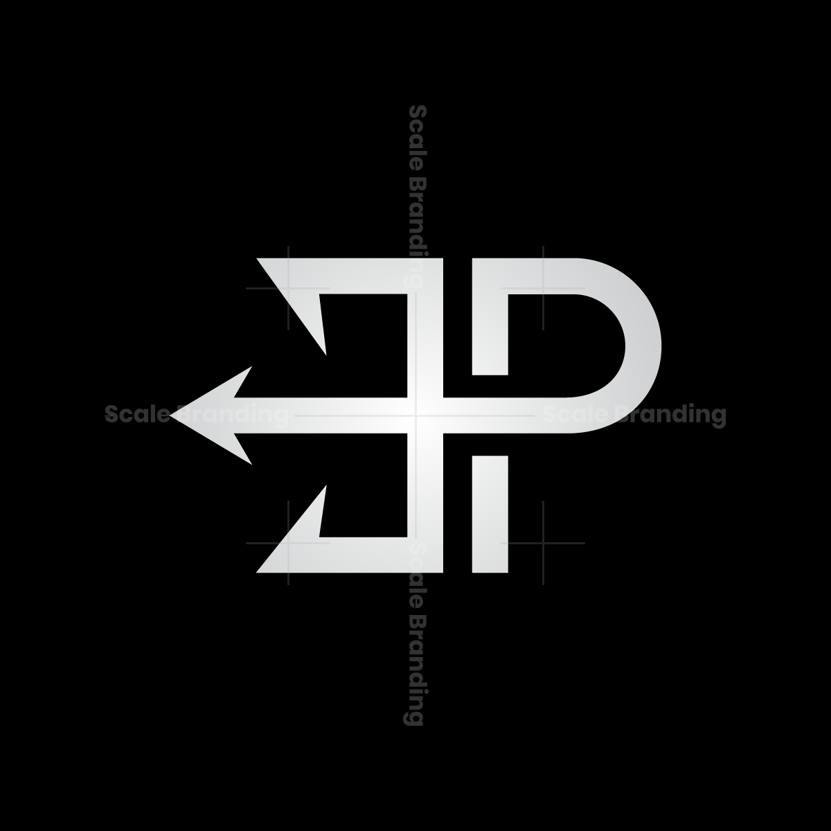 Letter P Trident Logo | Scalebranding