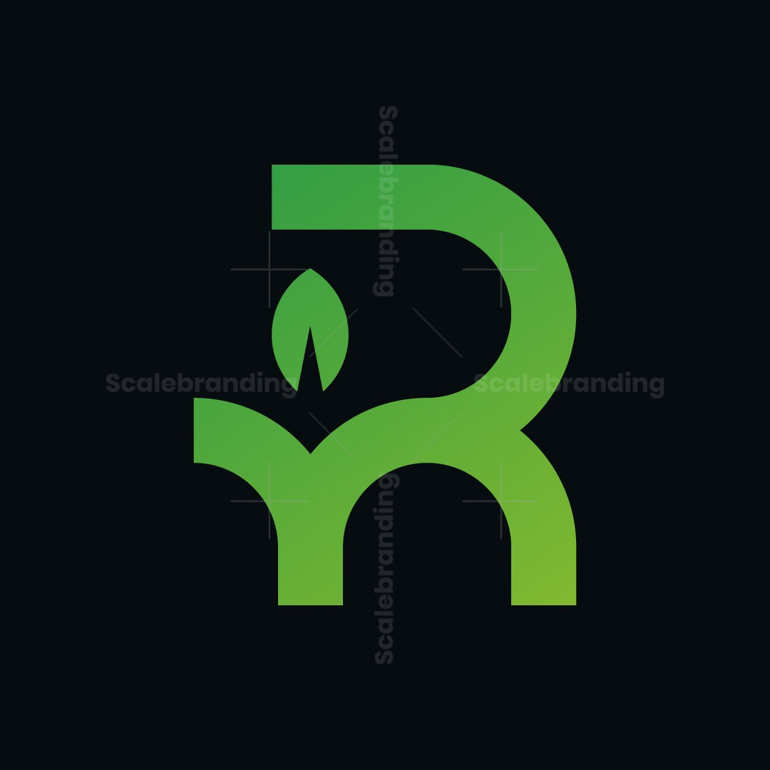 Letter R Growing Logo | Scalebranding