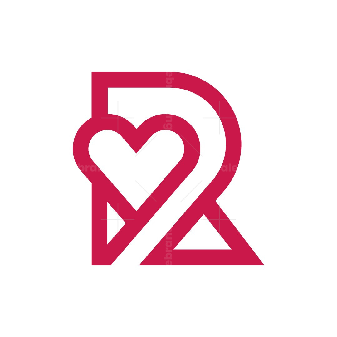 R Heart Logo Valentines Day Lettering Vector Design Images, Letter R