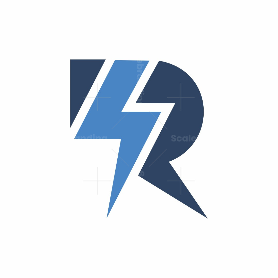 modern Letter R Lightning Logo | Scalebranding