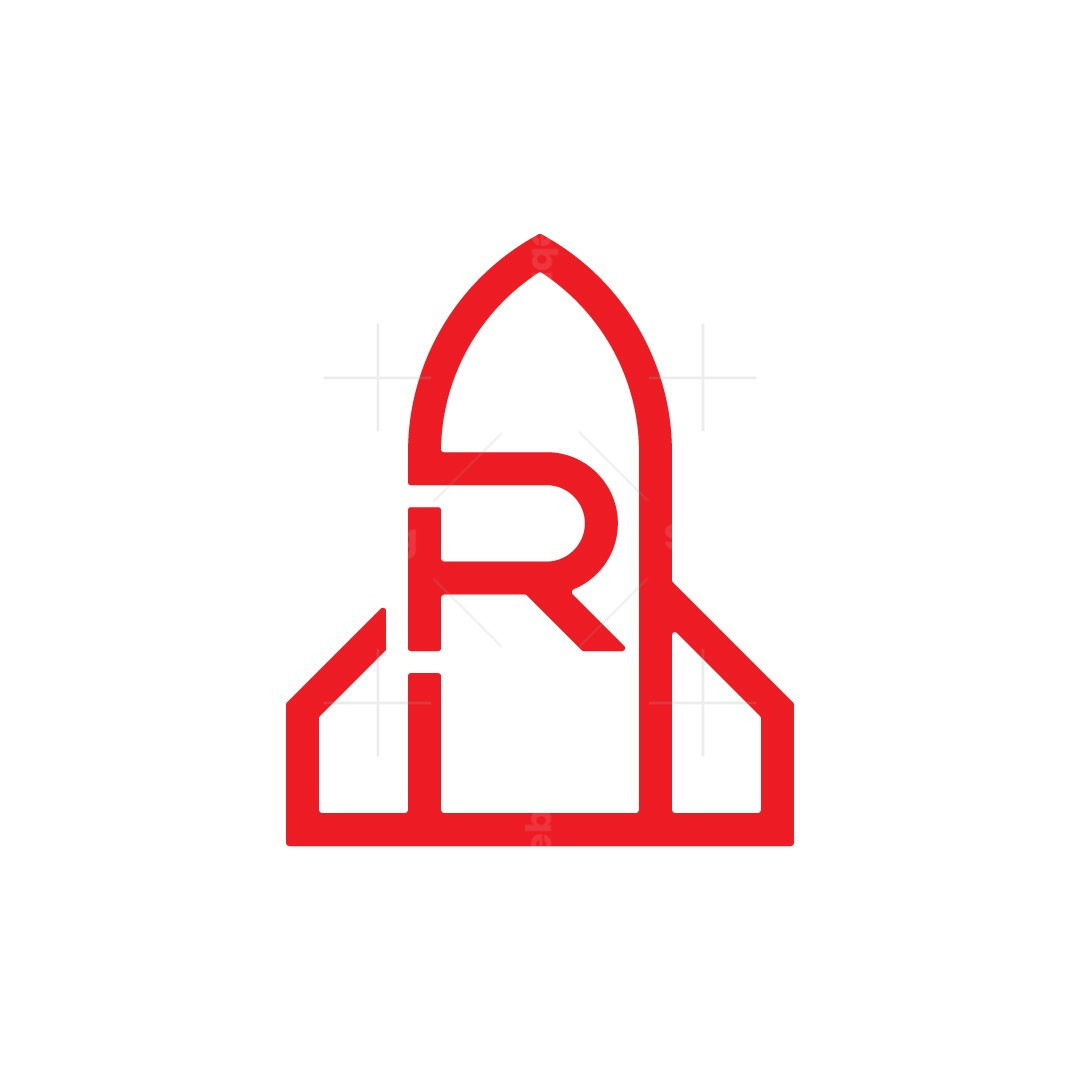 Red Rocket Logo Rocket Flying Graphic Colored Icon Stock Vector