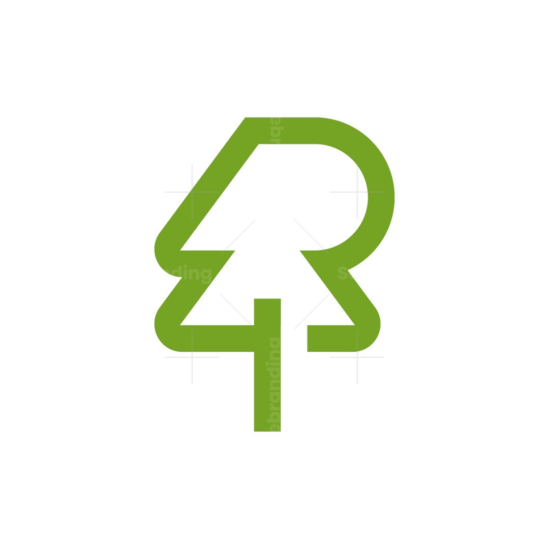 Letter R Tree Monoline Logo | Scalebranding