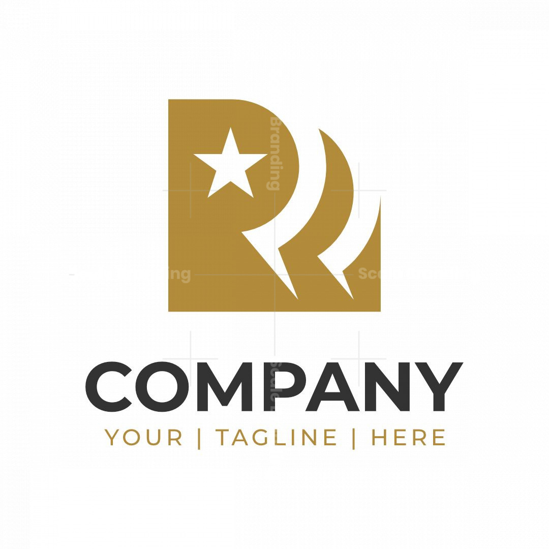 R With Star Logo Letter R Crown Logo Crown Logo On Letter R Vector