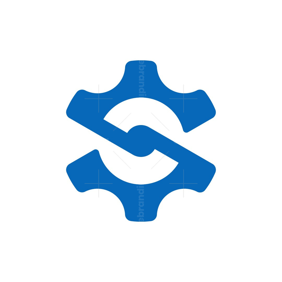 S Gear Logo Blue Gear Icon Blue Gear Icon In A Minimalist Style