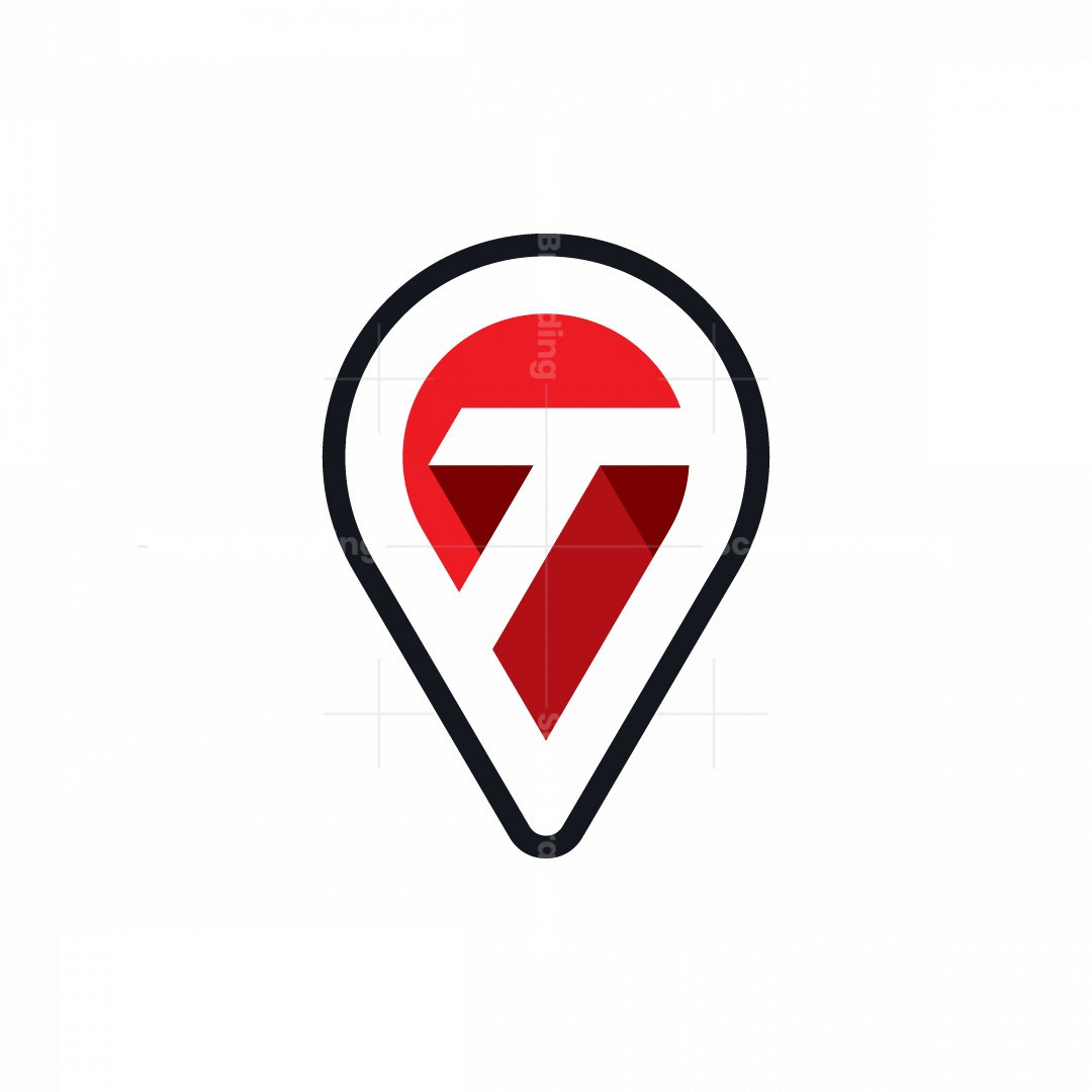 Letter T Map Pin Logo | Scalebranding