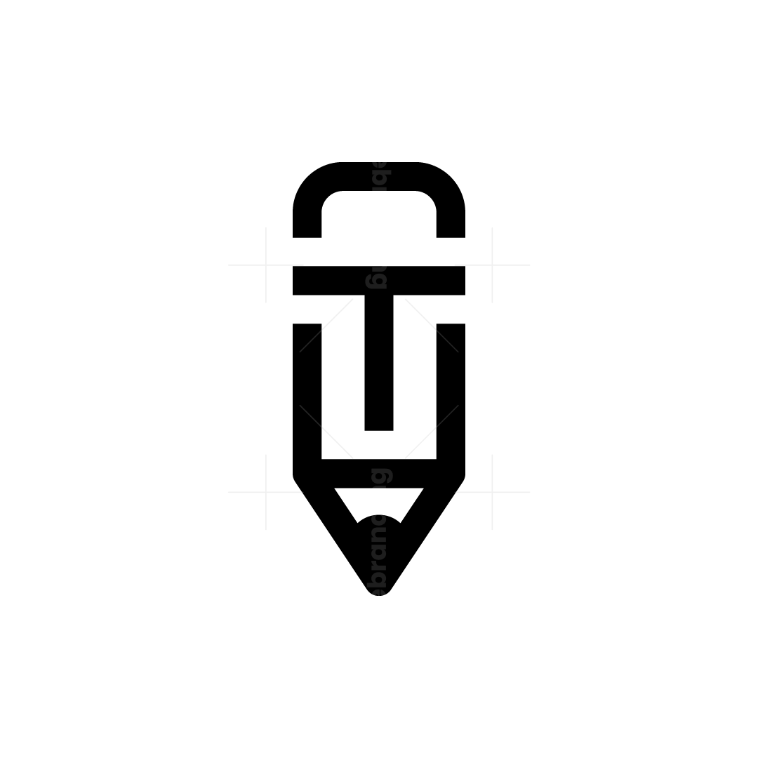 Letter T Pencil Simple Modern Logo | Scalebranding