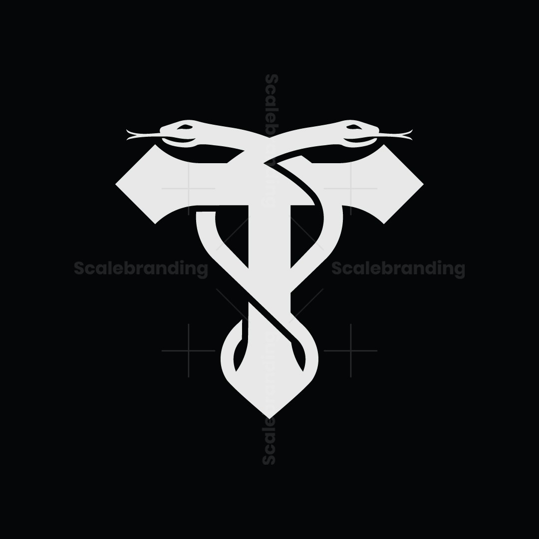 Letter T Twin Snake Logo | Scalebranding