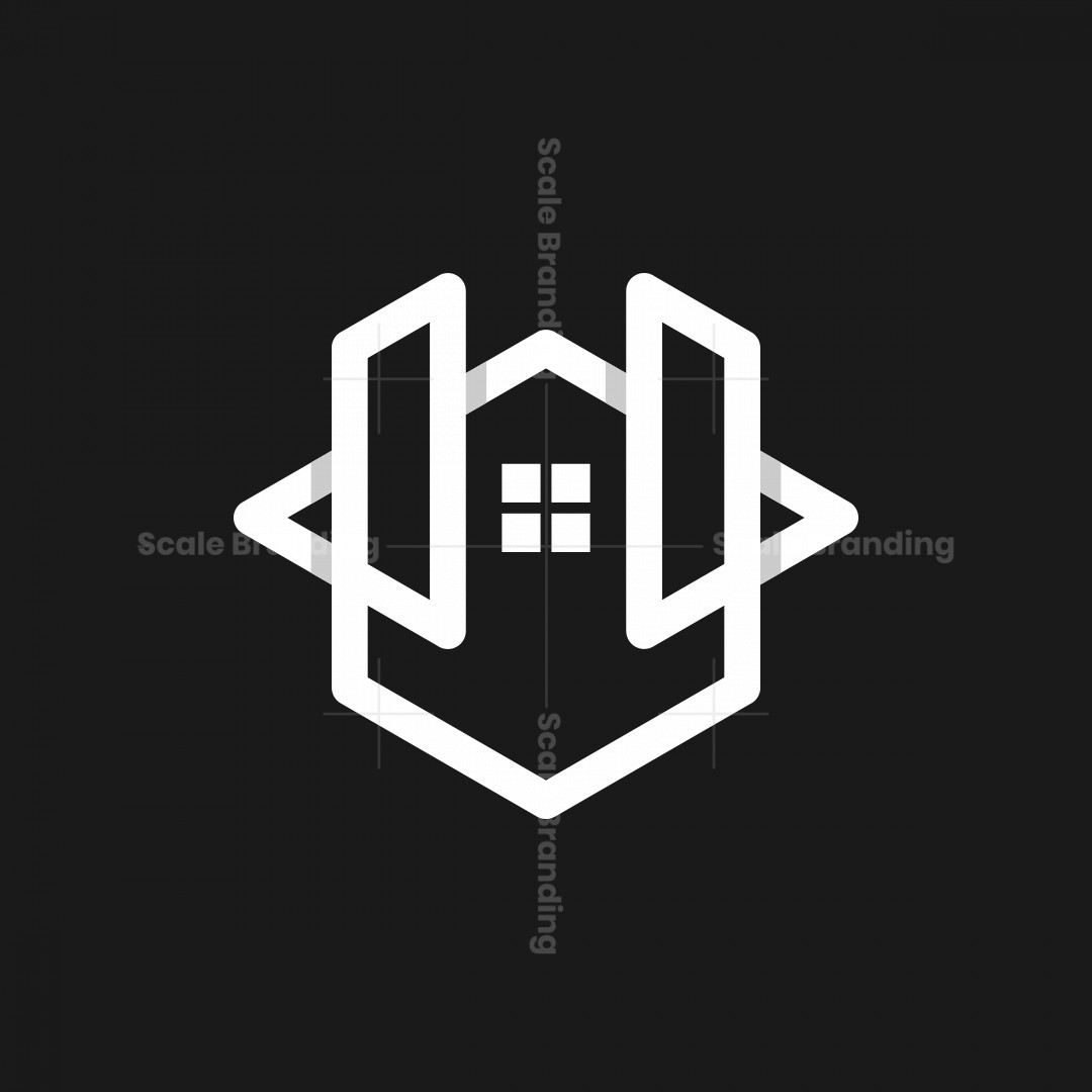 Letter U Home Monoline Logo | Scalebranding
