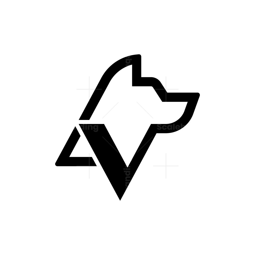 Letter V Dog Head Logo | Scalebranding