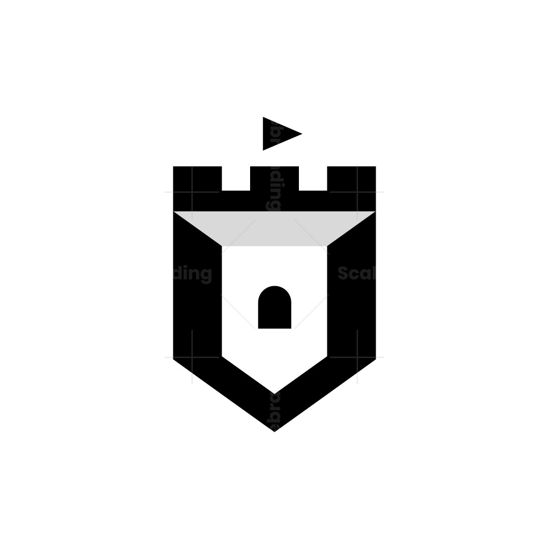 Letter V Shield Castle Logo | Scalebranding