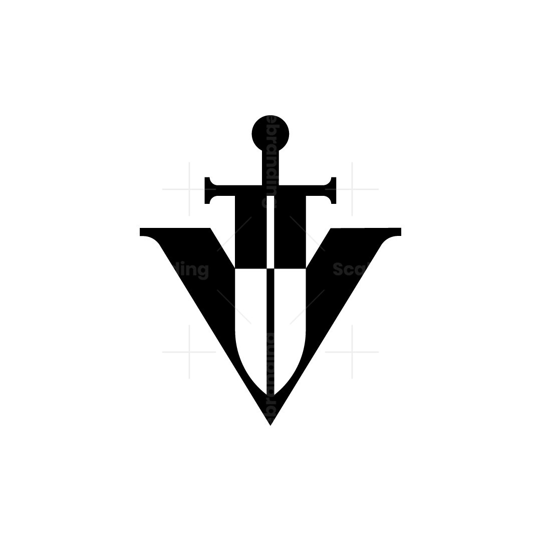Letter V Sword Logo | Scalebranding
