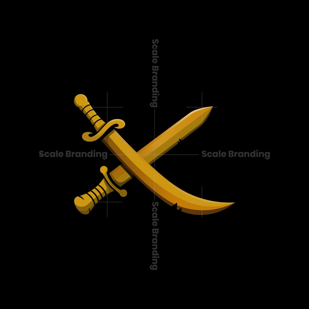 Letter X Double Sword Logo | Scalebranding