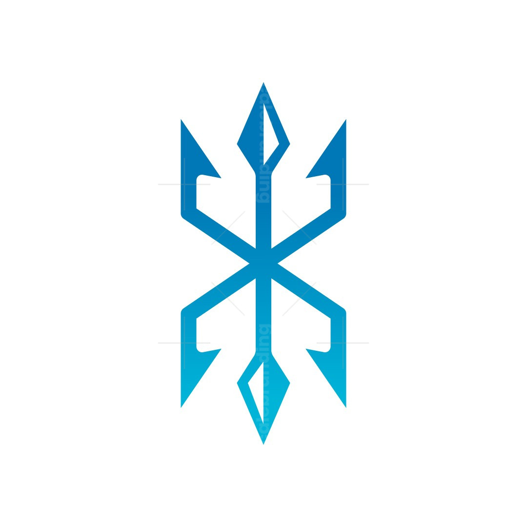 Letter X Trident Logo | Scalebranding