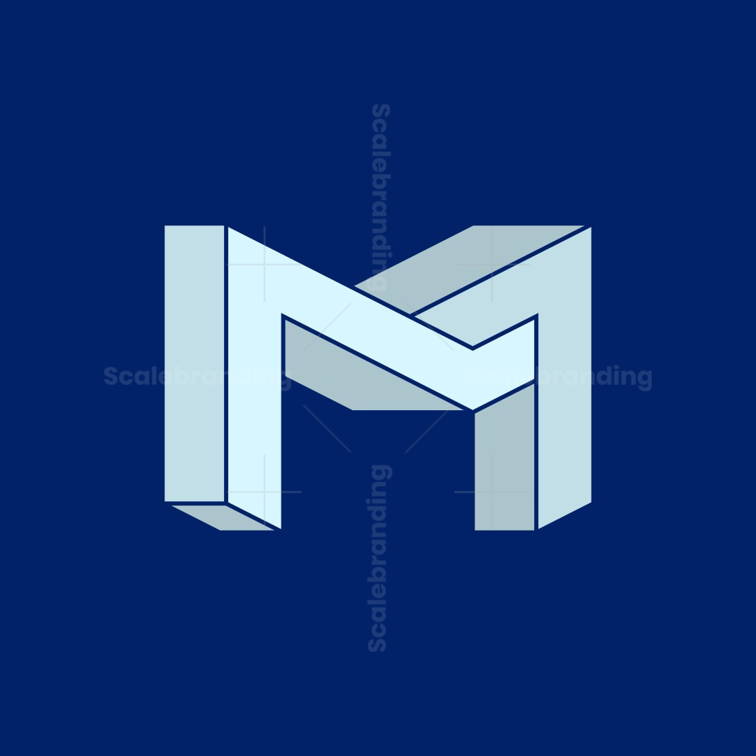 Lettermark Monogram M 3D Logo | Scalebranding