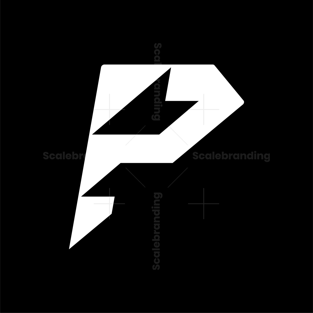 Lettermark P Lightning Logo | Scalebranding