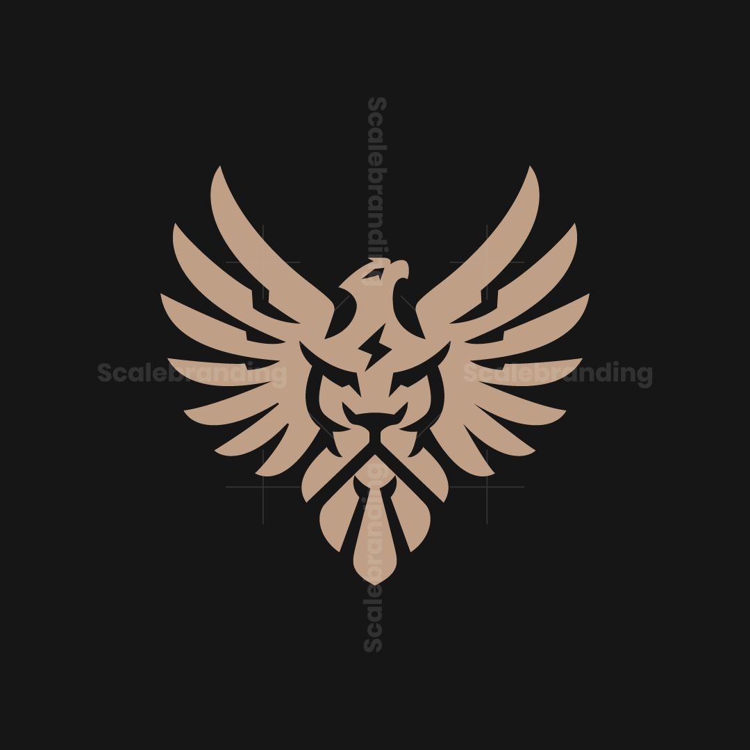 Lightning Eagle And Lion Face Logo | Scalebranding