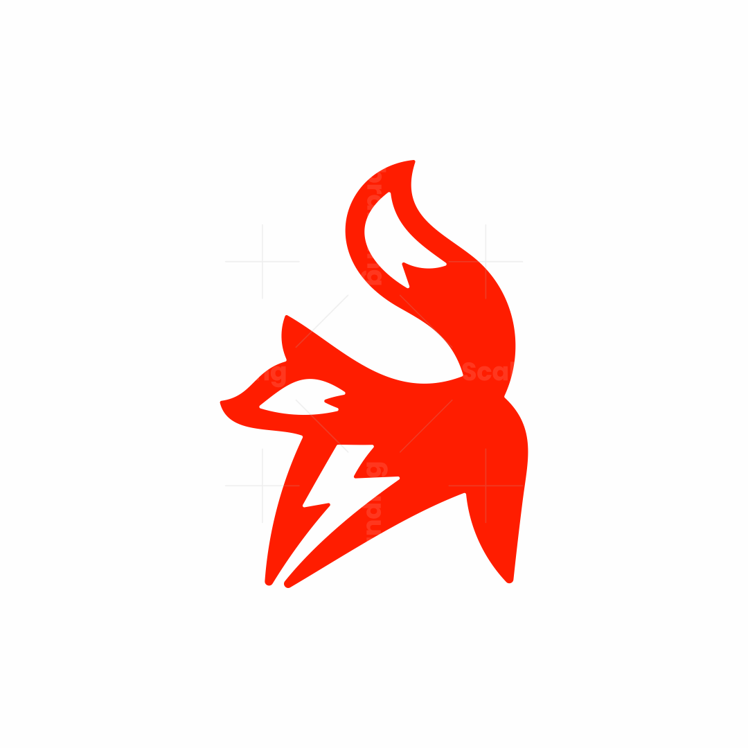 Simple Lightning Fox Strong Logo | Scalebranding