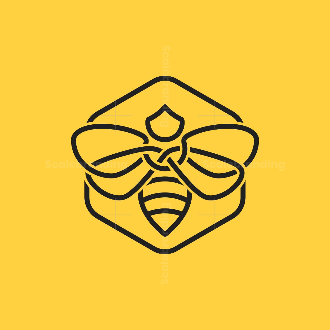 Line-art Bee Logo | Scalebranding