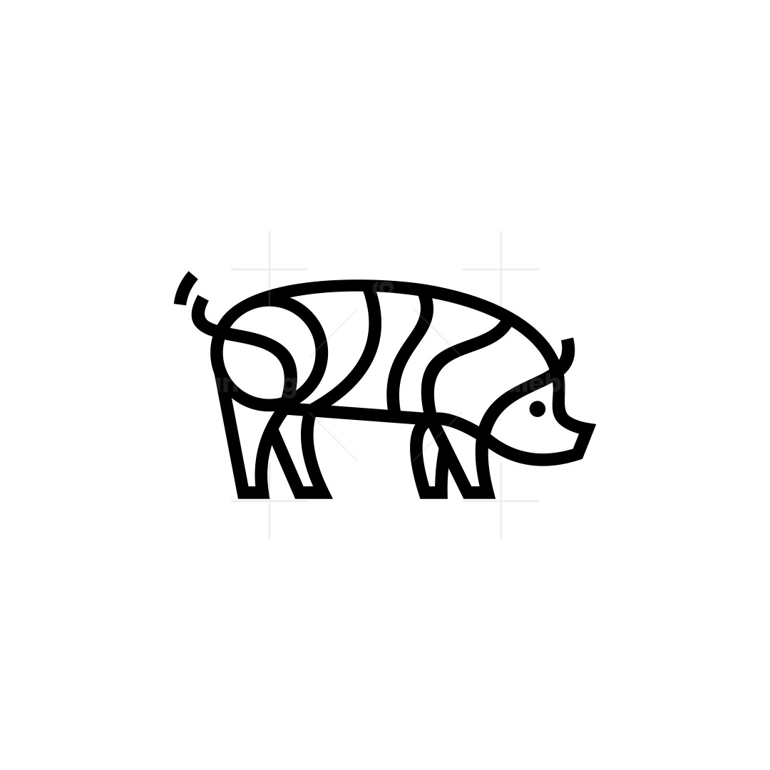 Line Art Pig Logo | Scalebranding