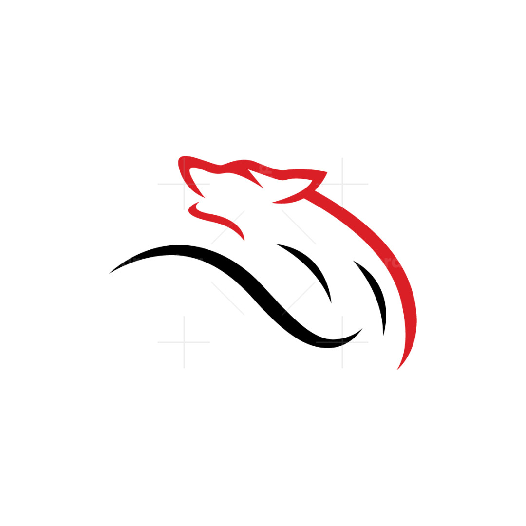 Red Wolf Logo Alpha Wolf Mascot Logo In Circle Frame PNG Images | EPS
