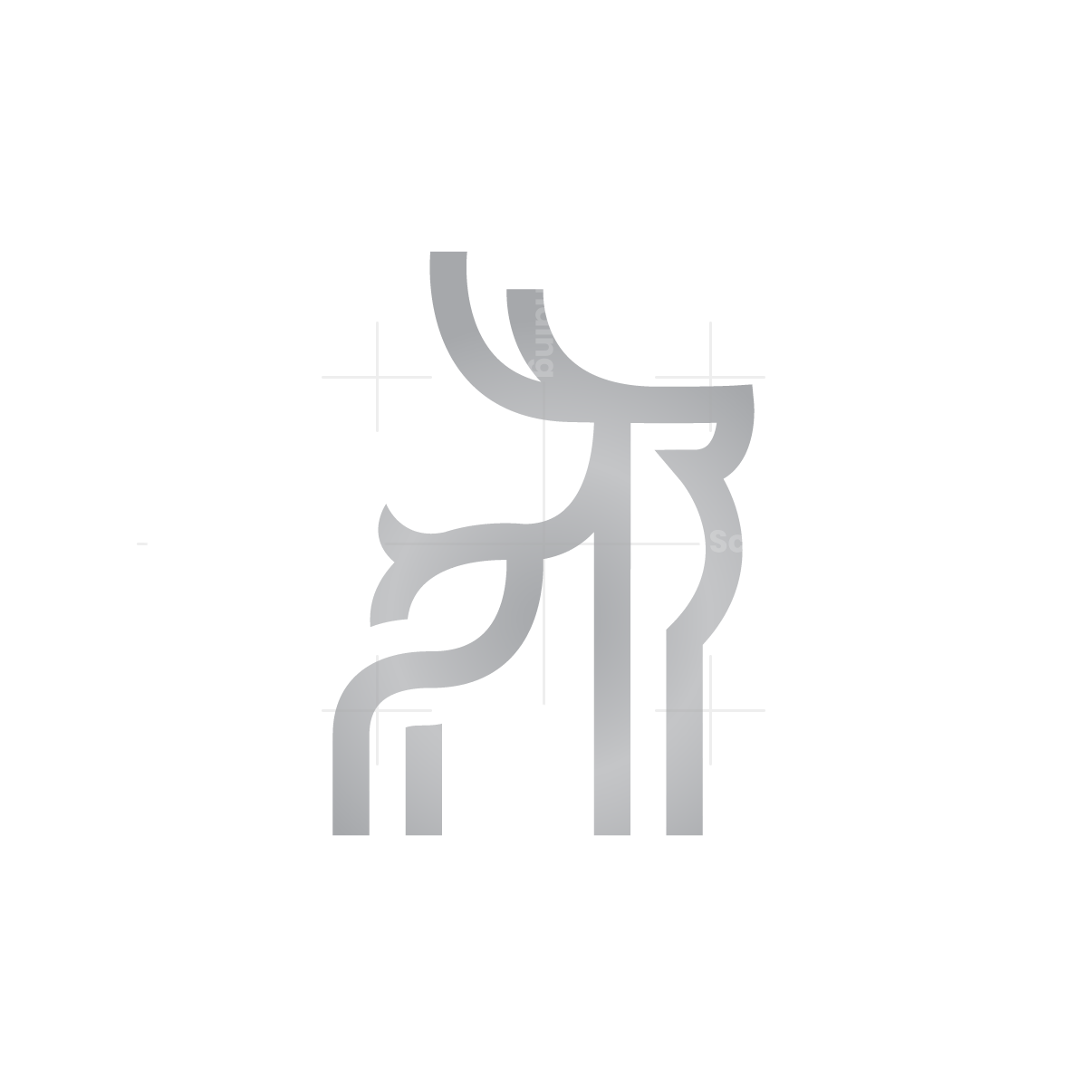 Proud Stag Logo Line Silver Deer Logo Abstract Proud Deer Logo ...