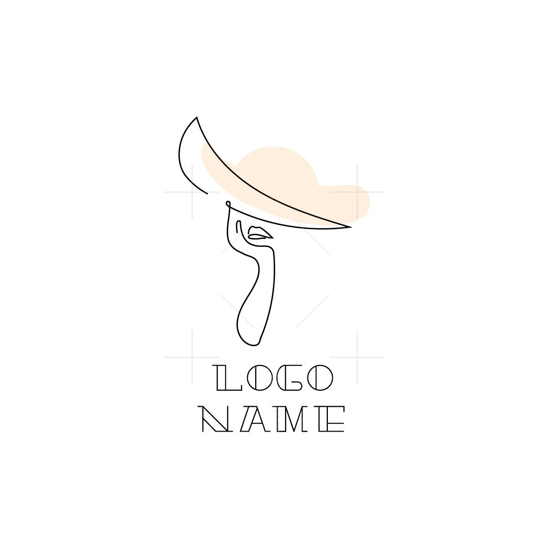 Line woman with a hat Logo | Scalebranding